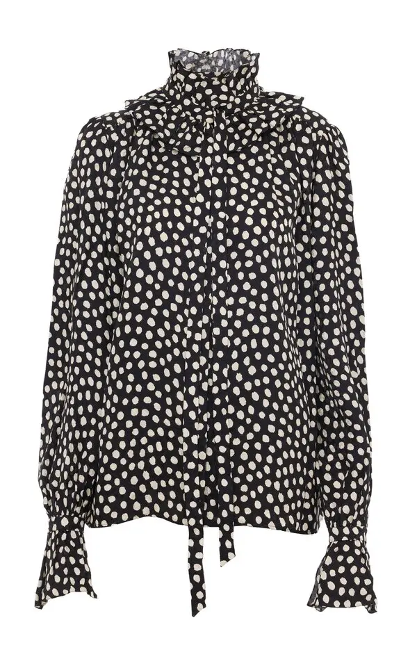 Chloé Polka-dot Silk Jacquard Blouse - Multi