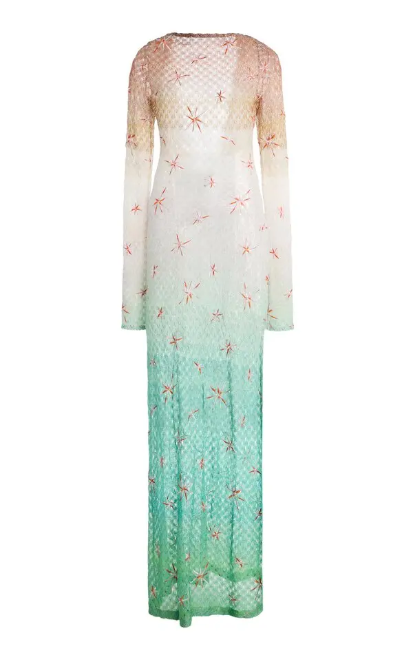 Missoni Embroidered Metallic-knit Maxi Cover-up Dress