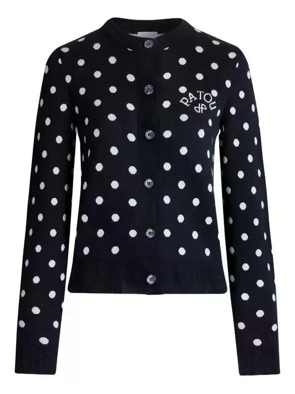 PATOU Polka-dot Buttoned Cardigan - Black