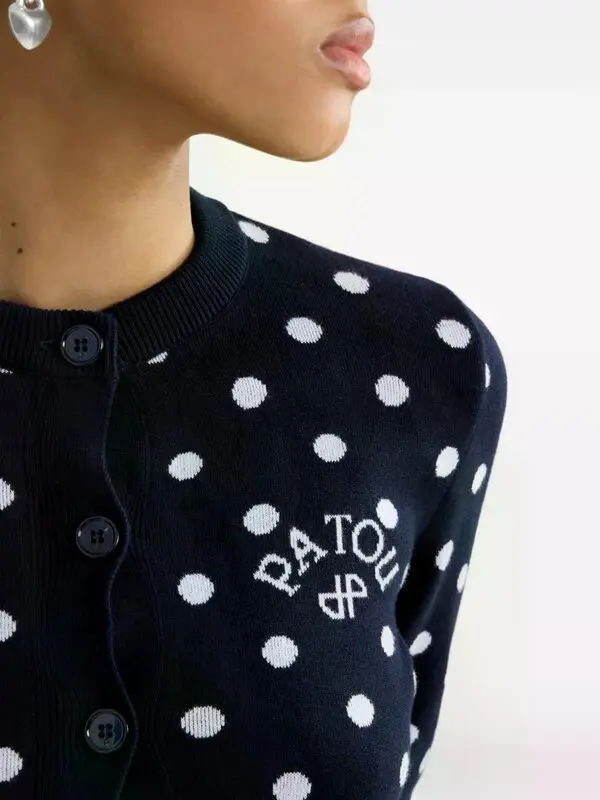 PATOU Polka-dot Buttoned Cardigan - Black