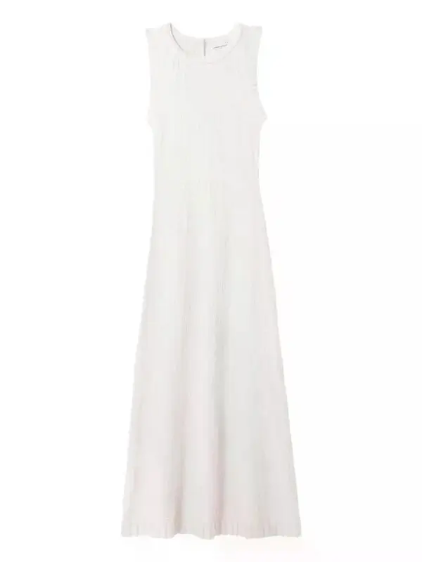 Claudie Pierlot Sleeveless Ruffled Trim Midi Dress - Neutrals
