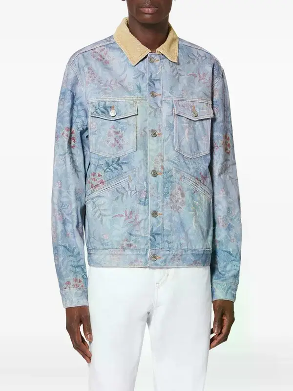 MARANT Jango Floral Print Corduroy Collar Jacket