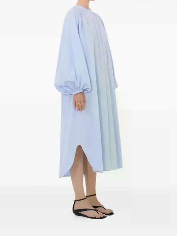 Loulou De Saison Vitti Balloon-sleeve Midi Dress - Blue