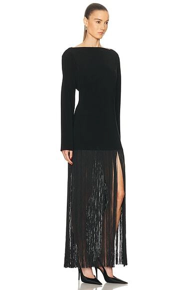 Beaufille Jolie Dress With Fringe Hemline