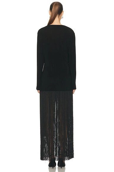 Beaufille Jolie Dress With Fringe Hemline