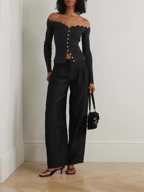 Staud Pierre Twill Wide-leg Trousers
