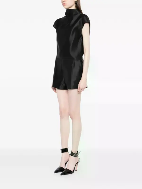 TOM FORD High-neck Short Sleeved Playsuit - Black