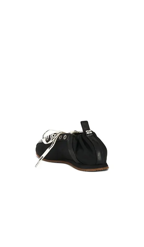 GANNI Lace Up Ballerina Flats - Black