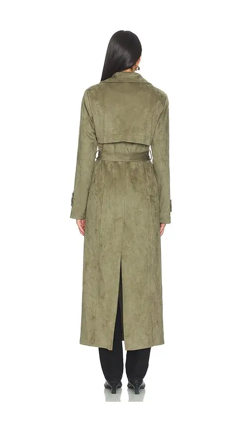 SNDYS. Faux Suede Trench Coat