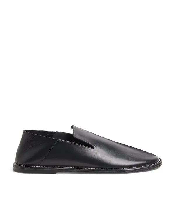 AMI Paris Leather Collapsible Slippers