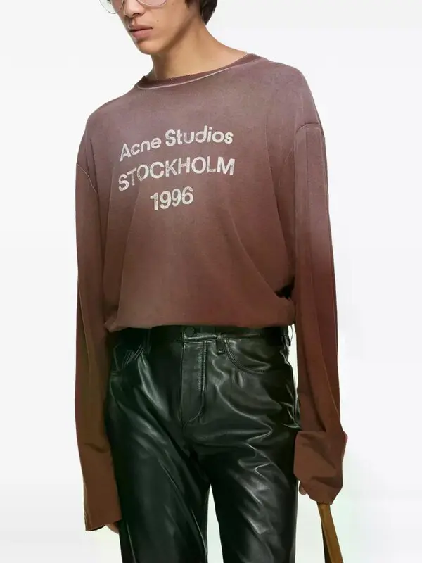 Acne Studios Long Sleeve Logo Print T-shirt