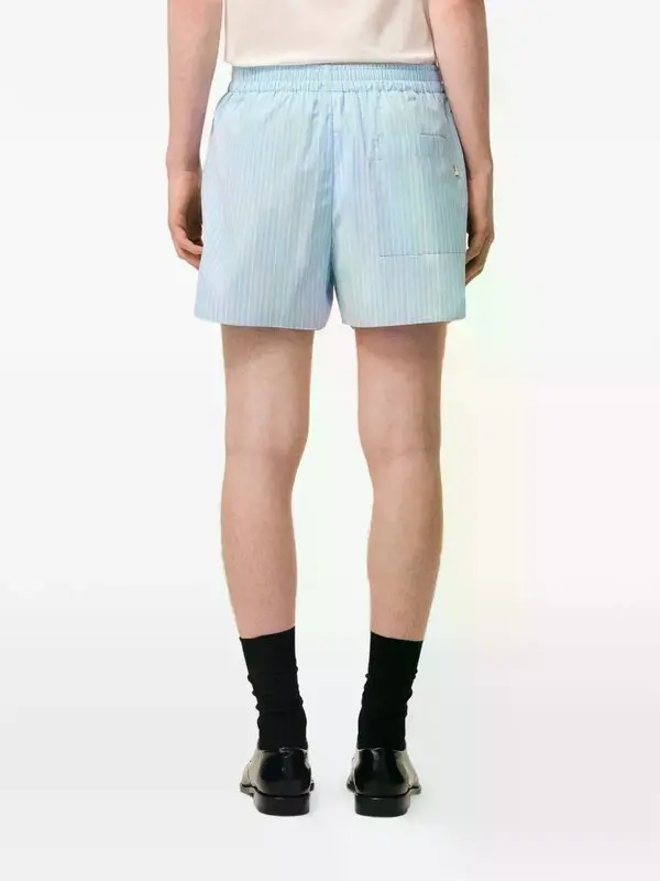 AMI Paris Cotton Poplin Striped Shorts