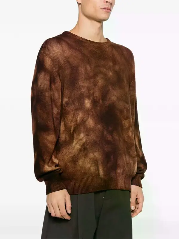 A.N.G.E.L.O. VINTAGE CULT Cashmere Tie-dye Crew Neck Long Sleeve Top