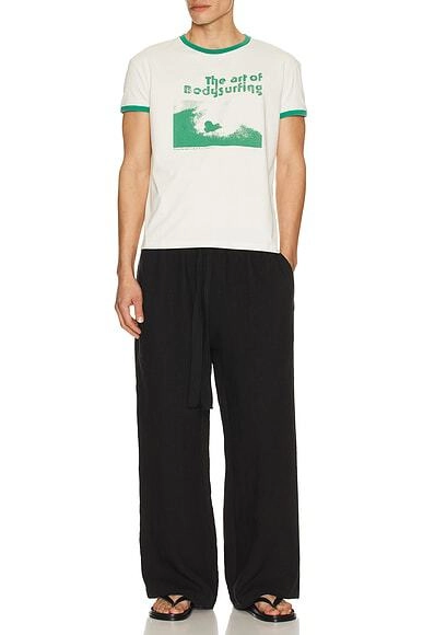 Commas Wide Leg Linen Trousers - Black