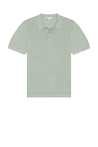 Onia Linen Sweater Polo - Washed Olive