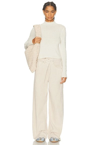 Guest In Residence Popcorn Knit Mock Neck Top