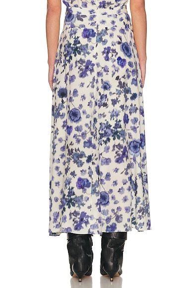 Isabel Marant Étoile Floral Silk Crepe Skirt - Blue