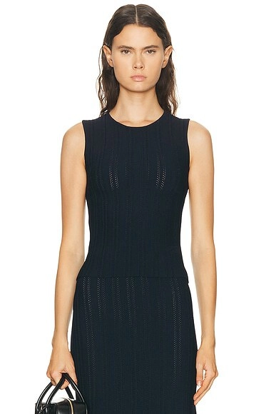 Adam Lippes Brynn Knit Top - Navy