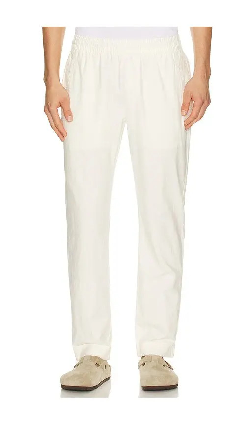 Onia Linen Cotton Stretch Cuff Pant - White