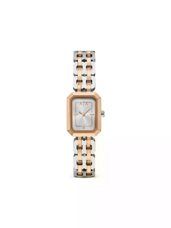 Armani Exchange Rectangular Case Two-tone Bracelet Watch - Silver
