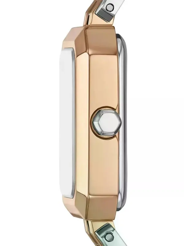 Armani Exchange Rectangular Case Two-tone Bracelet Watch