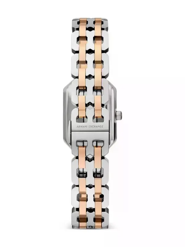 Armani Exchange Rectangular Case Two-tone Bracelet Watch