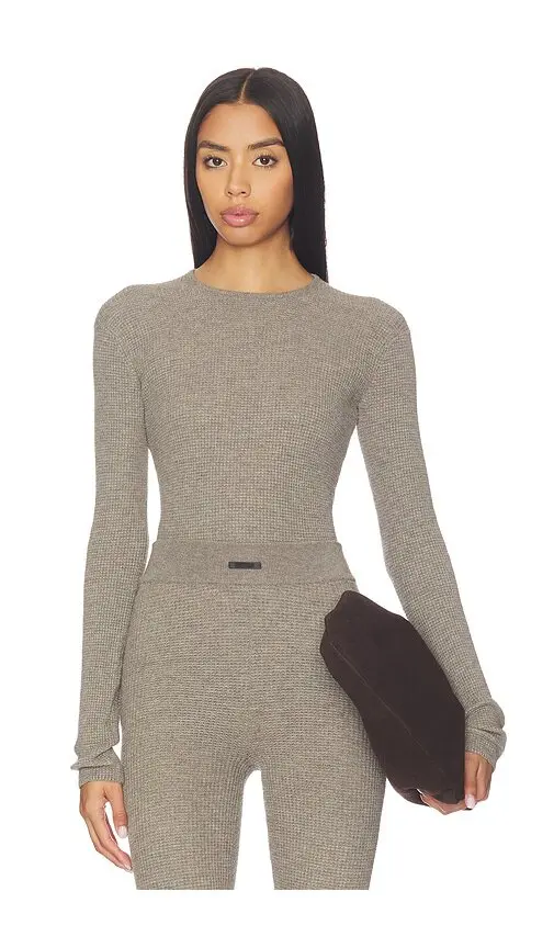 Fear Of God Waffle Long Sleeve Top - Grey