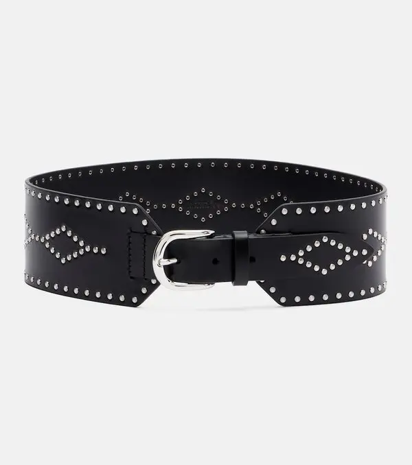 Isabel Marant Étoile Lucie Studded Leather Belt - Black