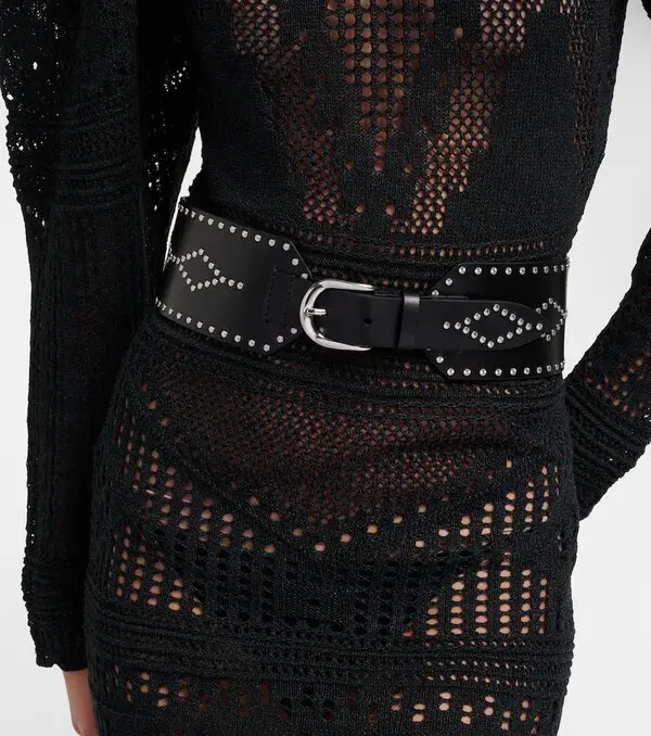 Isabel Marant Étoile Lucie Studded Leather Belt - Black