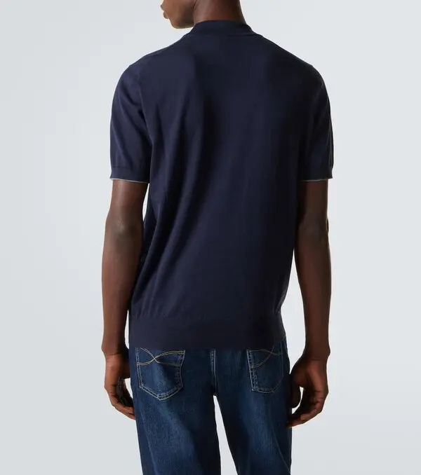 Brunello Cucinelli Cotton High Neck Pullover - Blue