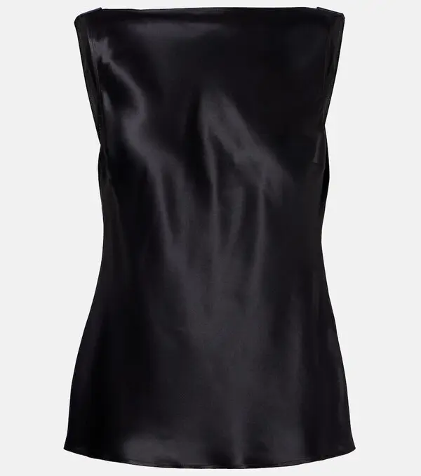 Nina Ricci Silk-blend Satin Top - Black