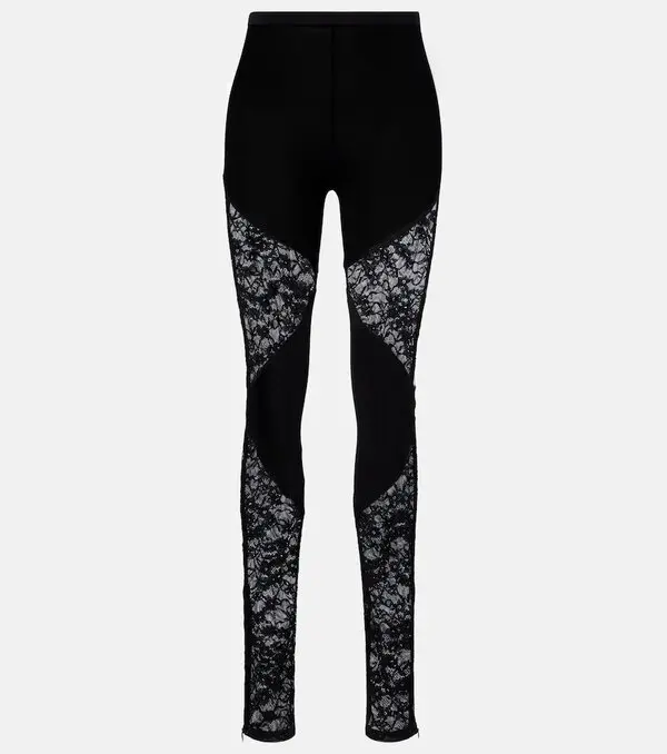 Nina Ricci Lace-trimmed Legging - Black