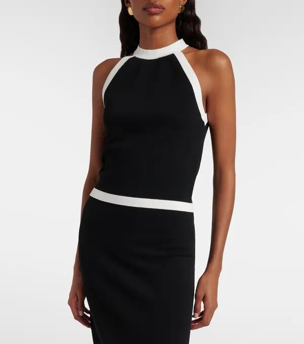 Nina Ricci Ribbed-knit Halterneck Top