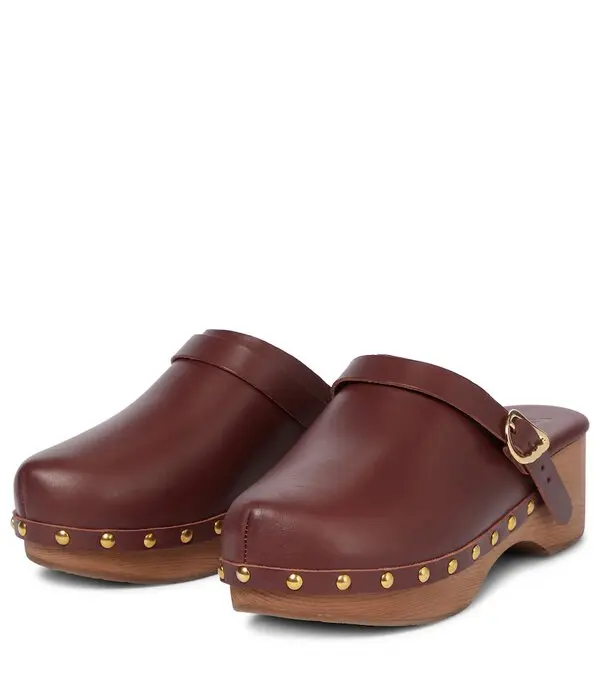 ANCIENT GREEK SANDALS Classic Closed Leather Clogs