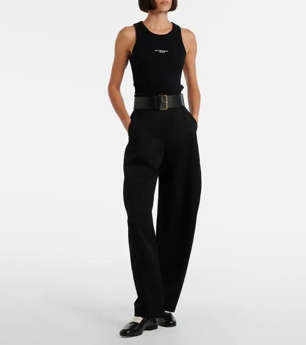 Givenchy Paris Logo Cotton Tank Top - Black