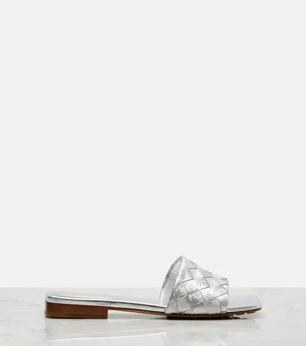 Bottega Veneta Parco Intrecciato Leather Mules