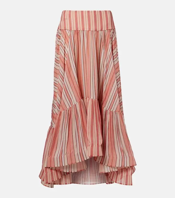 Zimmermann Rebellion Striped Midi Skirt