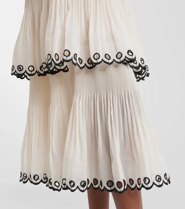 Zimmermann Embroidered Tiered Bustier Dress