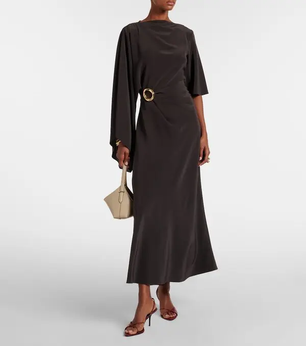 JOSEPH Joya Satin Twill Midi Dress