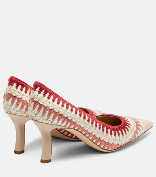 Manolo Blahnik Ombohi 70 Crochet Suede Pumps