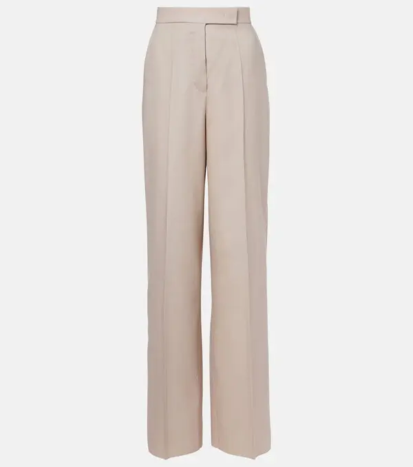 Max Mara Wide-leg Wool, Mohair, And Silk Trousers