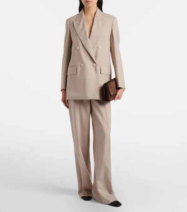 Max Mara Wide-leg Wool, Mohair, And Silk Trousers