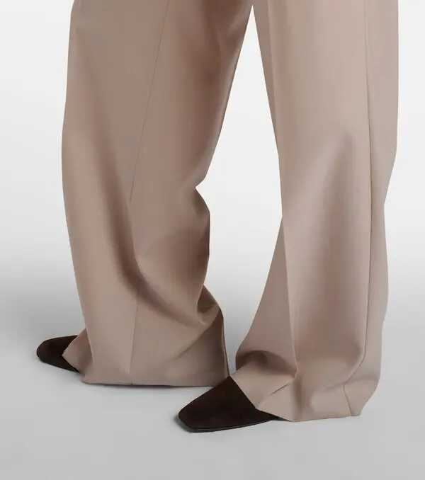 Max Mara Wide-leg Wool, Mohair, And Silk Trousers