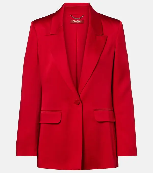Max Mara Satin Crepe Blazer - Red