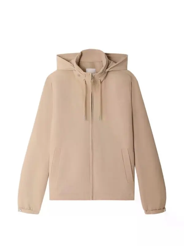 Sandro Zip-up Hooded Jacket With Technical Fabric