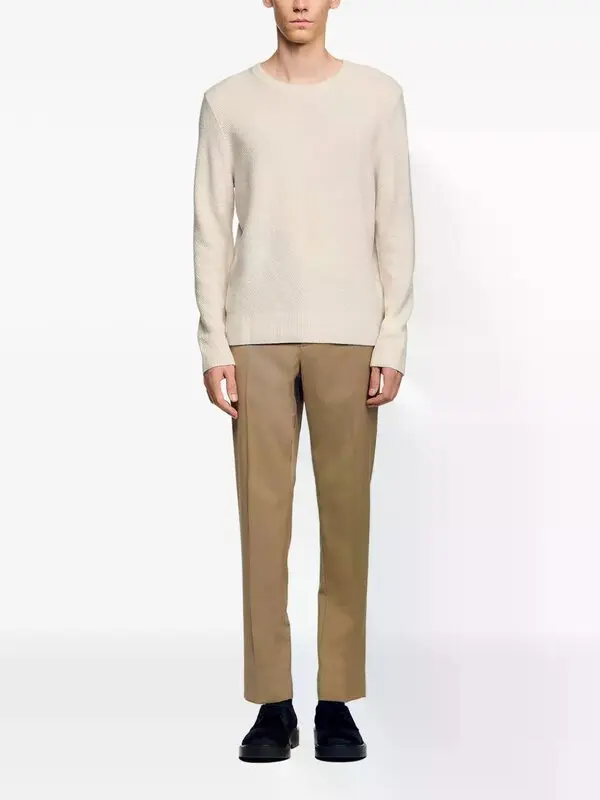 Sandro Seed-stitch Wool Crew Neck Sweater