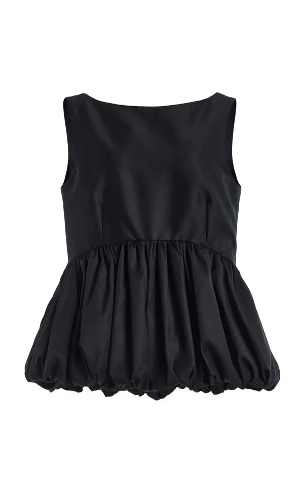 RÓHE Voluminous Peplum Top - Black