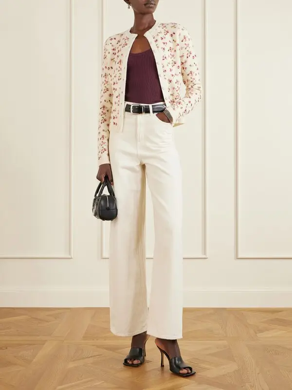 Magda Butrym Floral-print Wool, Silk And Cashmere-blend Cardigan