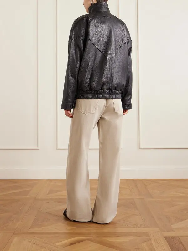 Acne Studios Textured Leather Funnel Neck Jacket