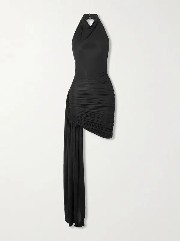 MAYGEL CORONEL Villa Draped Halterneck Mini Dress